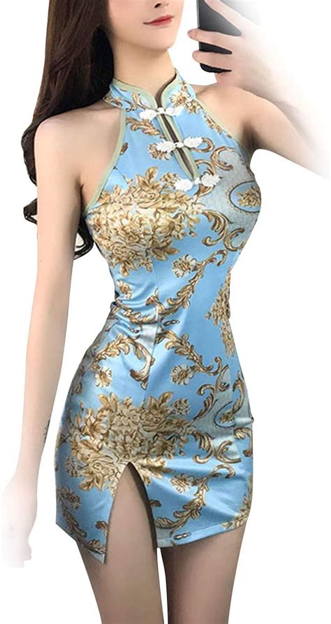 Stardy Vestido Sexy De Cheongsam Para Mujer De Satén Estilo Chino Qipao Estilo Tradicional