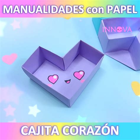 Caja De Papel En Forma De Corazón Manualidades Con Papel Tuorial