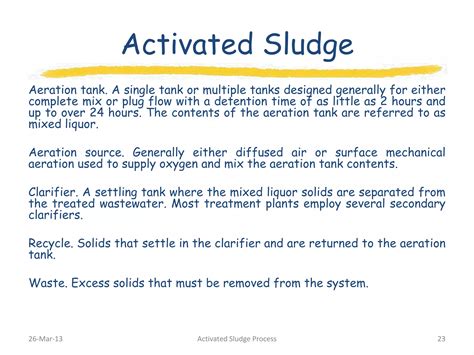 Activated Sludge Process Pptx Chemistry Science