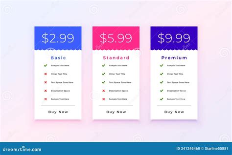 Modern Pricing Comparison Table With Check Mark And Abstract Shape For