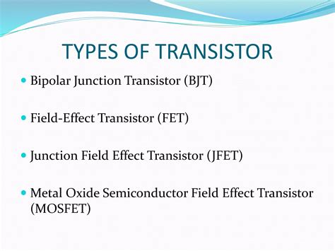 Transistor History And Types Pptx