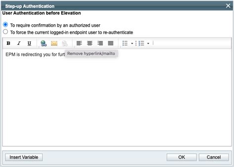 Step Up Authentication