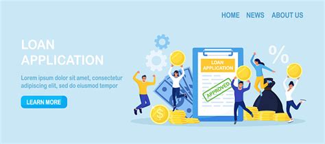 대출 계약이 승인되었습니다 사람들은 은행에서 돈을 빌립니다 모기지 부채 또는 이자율 상환 의무 재정 계약 부동산 투자 신용 보고서 계약서에 대한 스톡 벡터 아트 및 기타