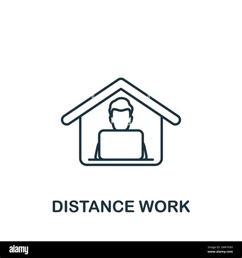 Distance Work Icon Monochrome Simple New Normality Icon For Templates Web Design And