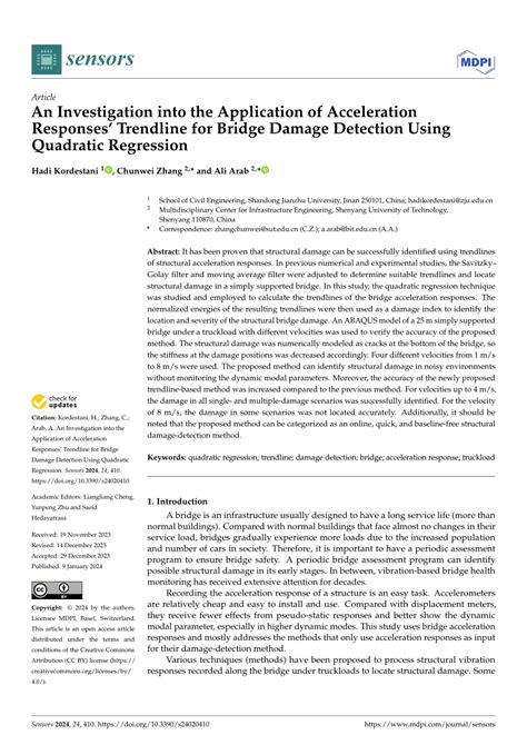 Pdf An Investigation Into The Application Of Acceleration Responses Trendline For Bridge