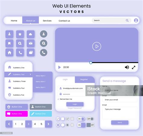 graphic ui web elements kit vectors stock illustration download image