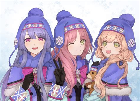 Safebooru 3boys Black Gloves Blue Hair Brown Hair Crossdressinging