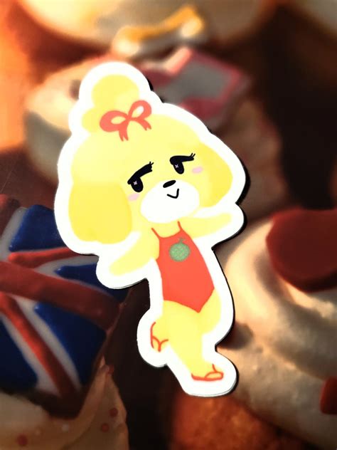 Isabelle Swimsuit Sticker Animal Crossing New Horizons Die Cut Etsy
