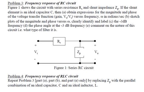 Solved Problem 3 Frequency Response Of Rc Circuit Figure 1