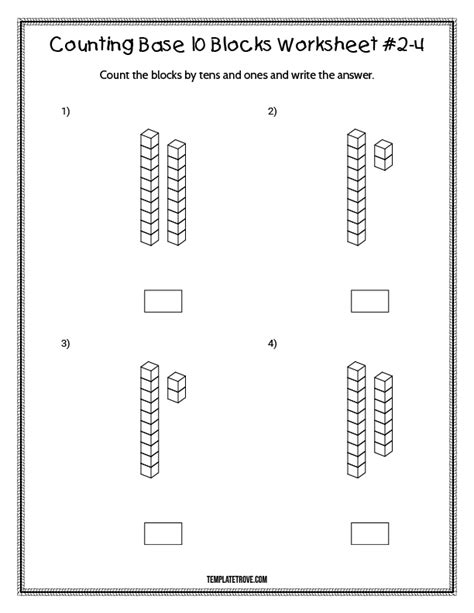 Counting Base 10 Blocks Worksheet 2 First Grade