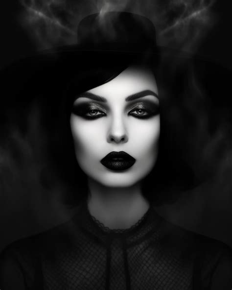 Premium Ai Image A Woman With A Black Makeup On Her Face Is Covered In Smoke