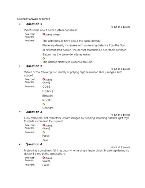 Midterm November Questions And Answers Astronomy Answers Midterm Question Out