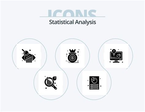 Statistical Analysis Glyph Icon Pack 5 Icon Design Business Report Business Development