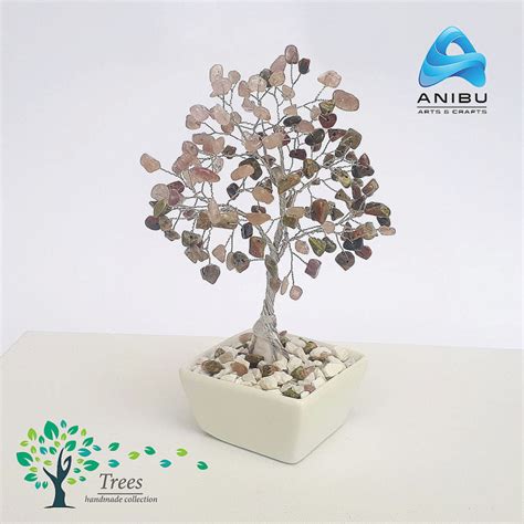 Декоративно дърво с Ягодов Кварц и Унакит Handmasters Bg