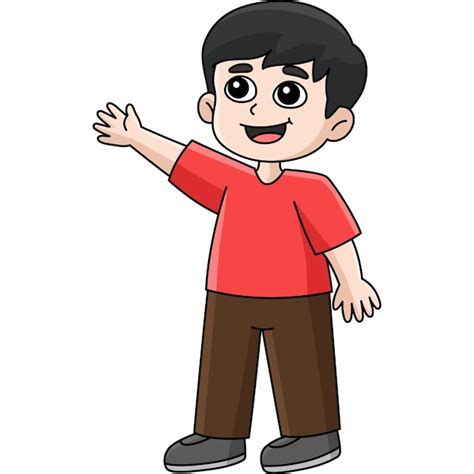 Gelukkige Jongen Cartoon Gekleurde Clipart Illustratie Premium Vector