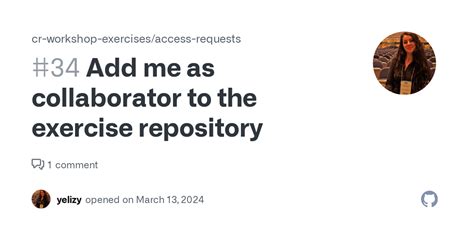 add me as collaborator to the exercise repository · issue 34 · cr