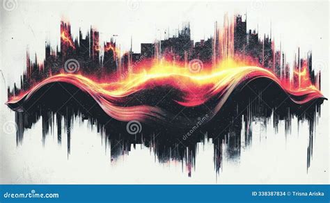 Abstract Wave Pattern With Vibrant Colors Representing Sound