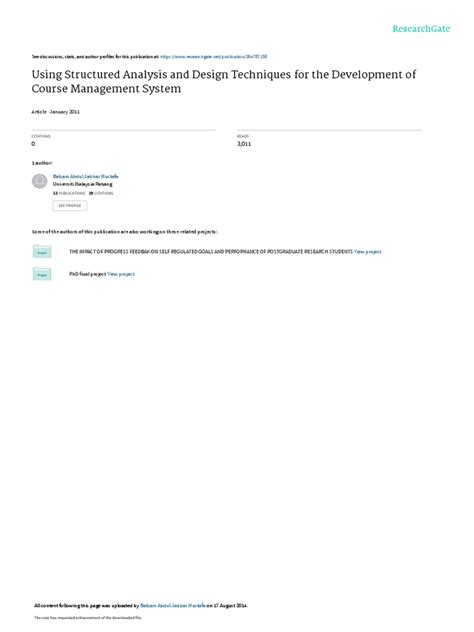 Using Structured Analysis And Design Techniques For The Development Of