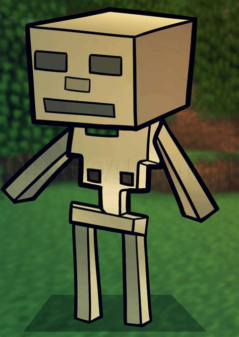 How To Draw A Minecraft Skeleton Minecraft Skeleton Step By Step Drawing Guide By Dawn