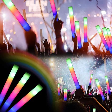 Led Glow Sticks Rgb Led Cheer Sticks Light Up Cheer Tube Colorful Flashing Luminous Wands Pool
