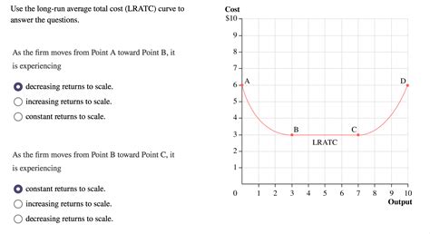 solved use the long run average total cost lratc curve to