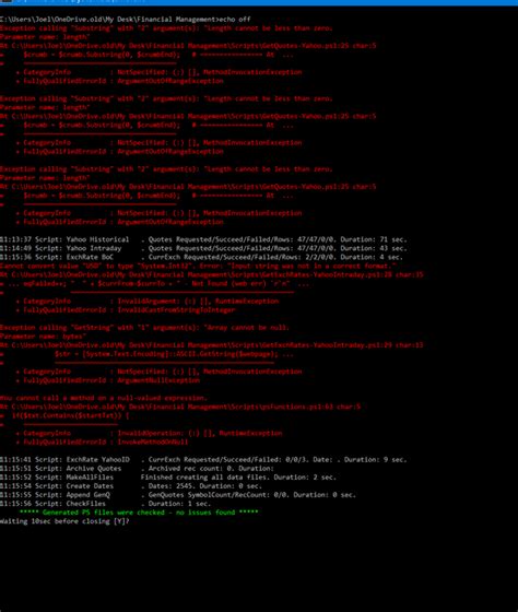 Out Of Range Exception Error YahooQuotes Script Forum
