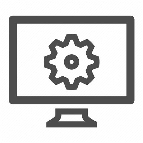 Screen Computer Monitor Cog Settings Icon Download On Iconfinder