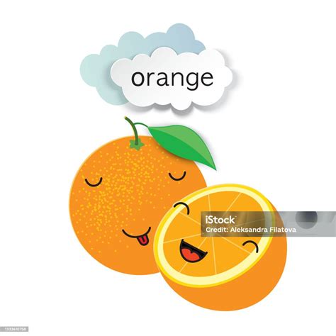 귀여운 오렌지 두 개와 종이 를 자른 구름 포스터 엽서 포장을 위한 템플릿 오렌지 감귤류 과일에 대한 스톡 벡터 아트 및 기타