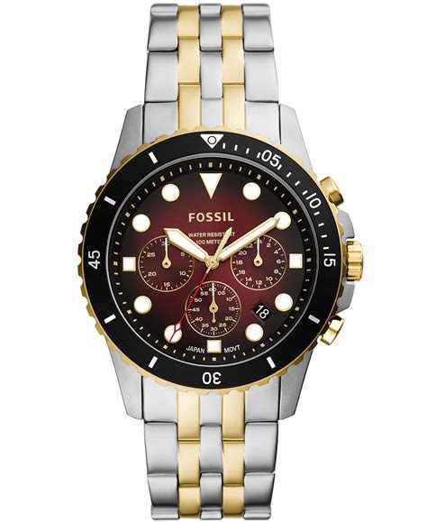Мужские двухцветные часы с браслетом из нержавеющей стали Fb 01 42 мм Fossil купить по выгодной