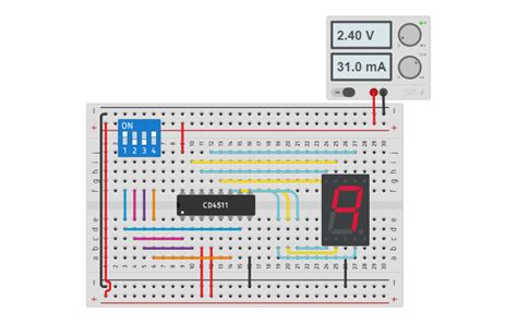 circuit design binary to decimal tinkercad