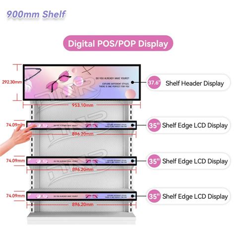 35inch Pcap Touch Digital Shelf Edge Lcd Display With Model Dxe350 Cp