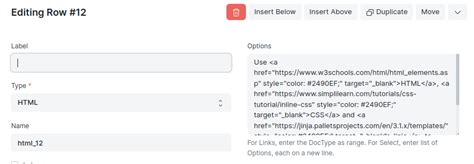 how to set the options of an html docfield from a script frappe framework frappe forum
