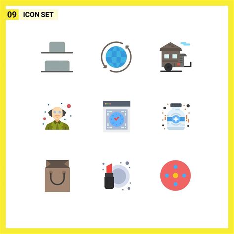 9 Thematic Vector Flat Colors And Editable Symbols Of Development Science Camp Professor