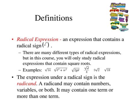 Parts Of A Radical Expression