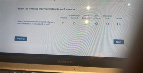 Select The Wording Error Identified In Each Question