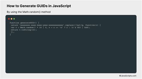 How To Generate Guids In Javascript