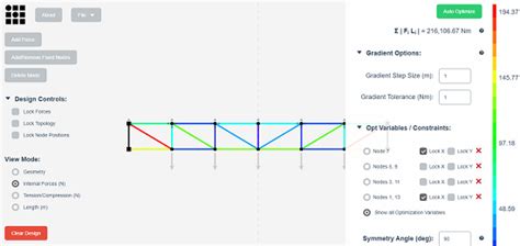 Truss Optimization 2d Calculator Tool