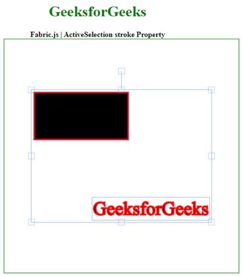 propriété de trait fabric js activeselection stacklima