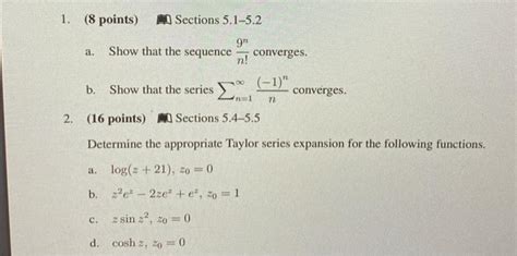 Solved 1 8 Points Sections 5 1 5 2 A Show That The Chegg Com