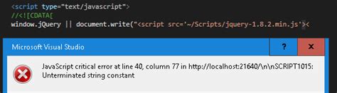 C Unterminated String Constant Error When Outputting Script With