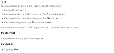Hackerrank 30 Days Of Coding Day3 Intro To Conditional Statements