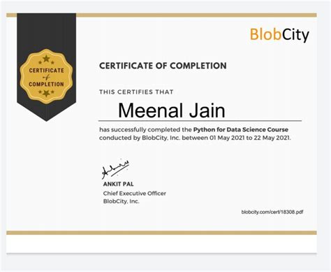 Python Data Science Blobcity Meenal Jain
