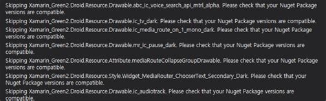when building skipping please check that your nuget package versions are compatiable