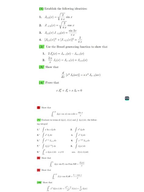 Problems Bessel Function Pdf