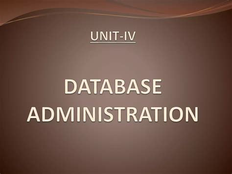 Database Administration Ppt