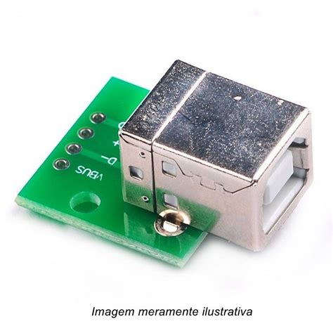 Módulo Adaptador Conector Usb B para DIP SmartProjects Brasil Componentes Eletrônicos