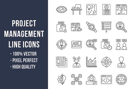Premium Vector Project Management Line Icons