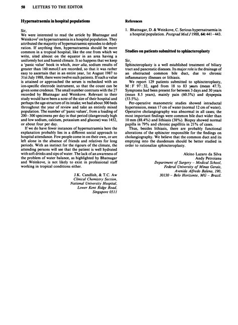 Hypernatraemia In Hospital Populations Pmc