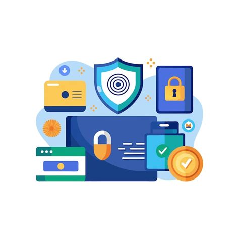 Cyber Security Concept Data Protection Antivirus Personal Data Security Vector Illustration