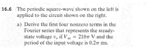 Solved The Periodic Square Wave Shown On The Left Is Applied